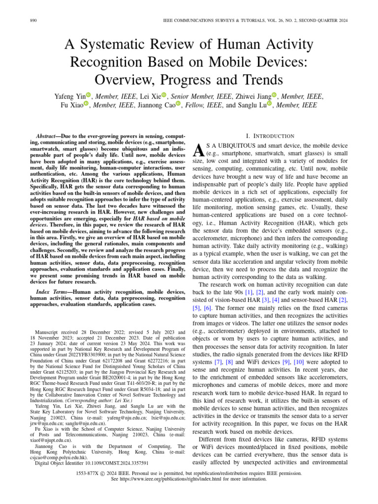 A Systematic Review of Human Activity Recognition Based On Mobile ...