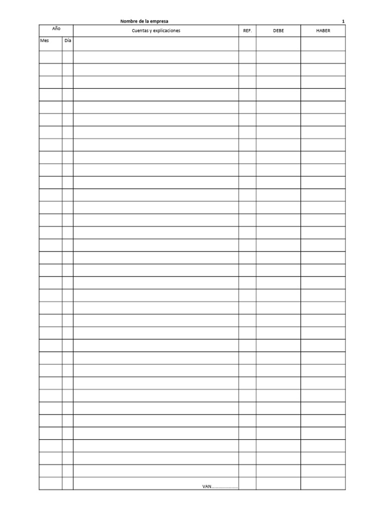 Formato Vacio Libro Diario | PDF