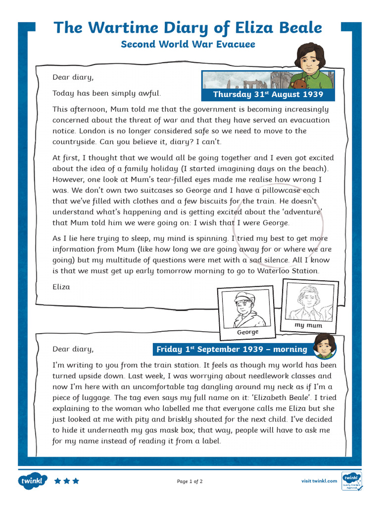 Eliza Beale's Wartime Diary Entries | PDF