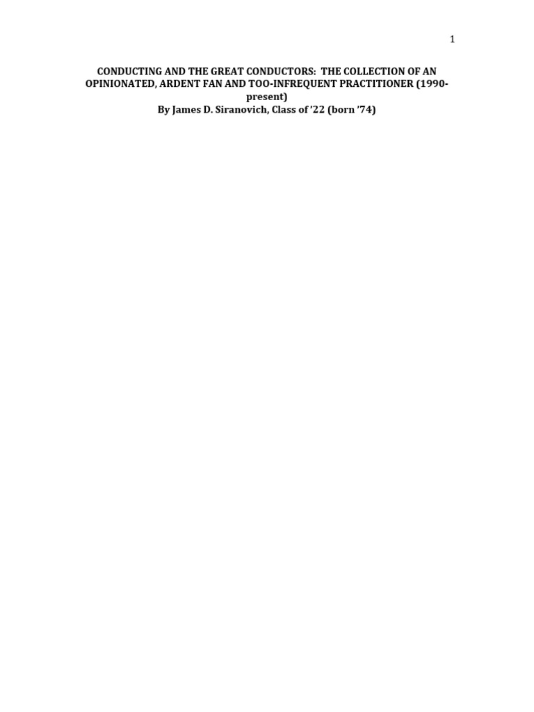 Conducting and The Great Conductors Book Collection Contest 2020 | PDF ...