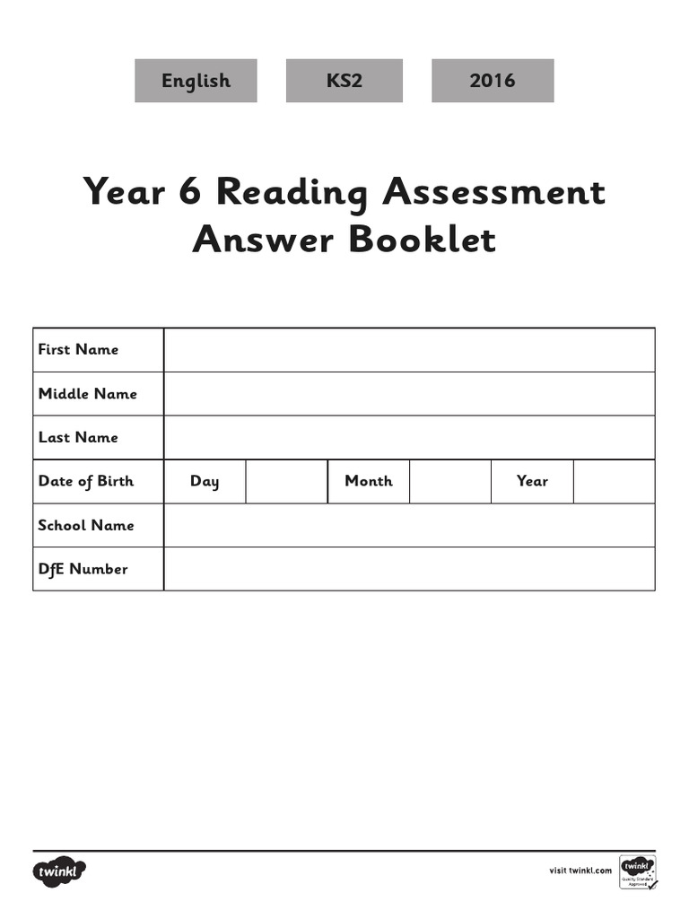 1a-reading-assessment-answer-booklet | PDF | Poetry