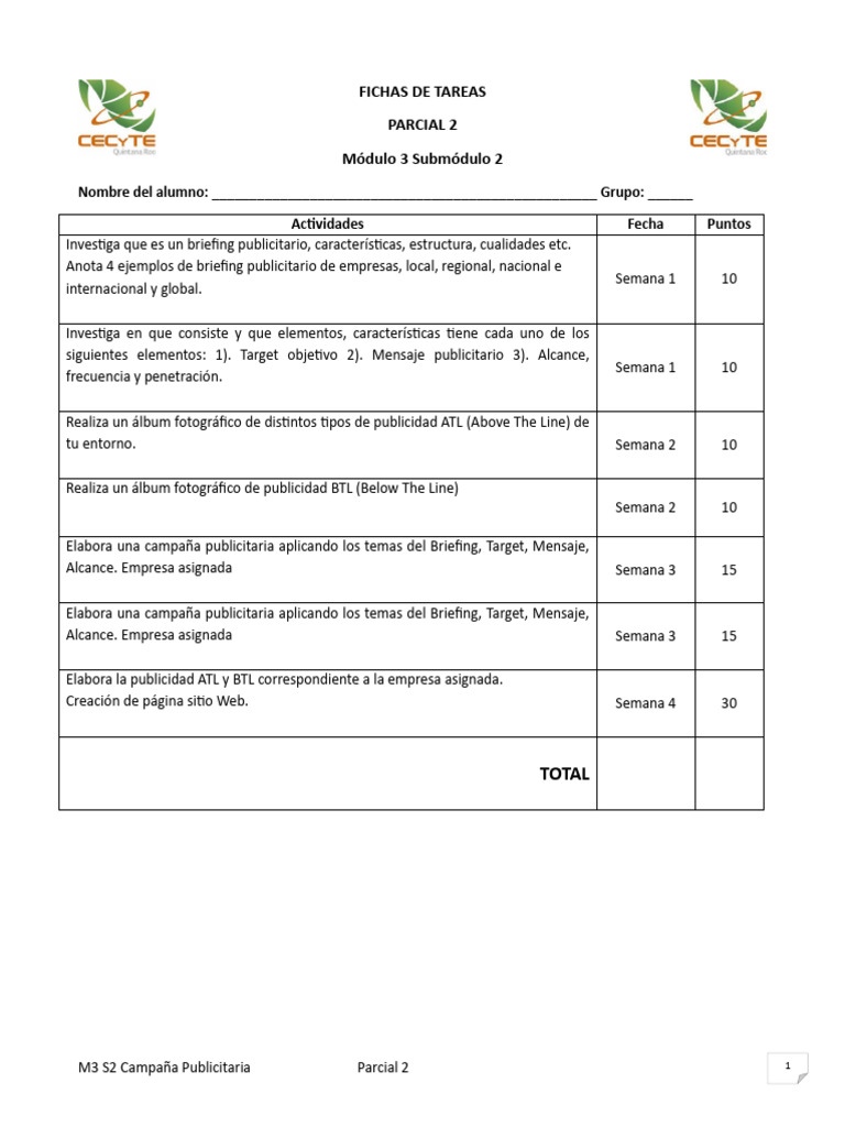 2 Parcial - Ficha de Tareas M3 S2 - Campaña Publicitaria - 2025 ...