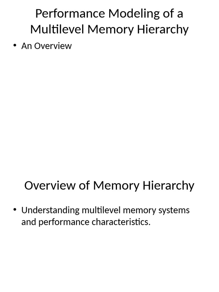 Performance Modeling Memory Hierarchy | PDF