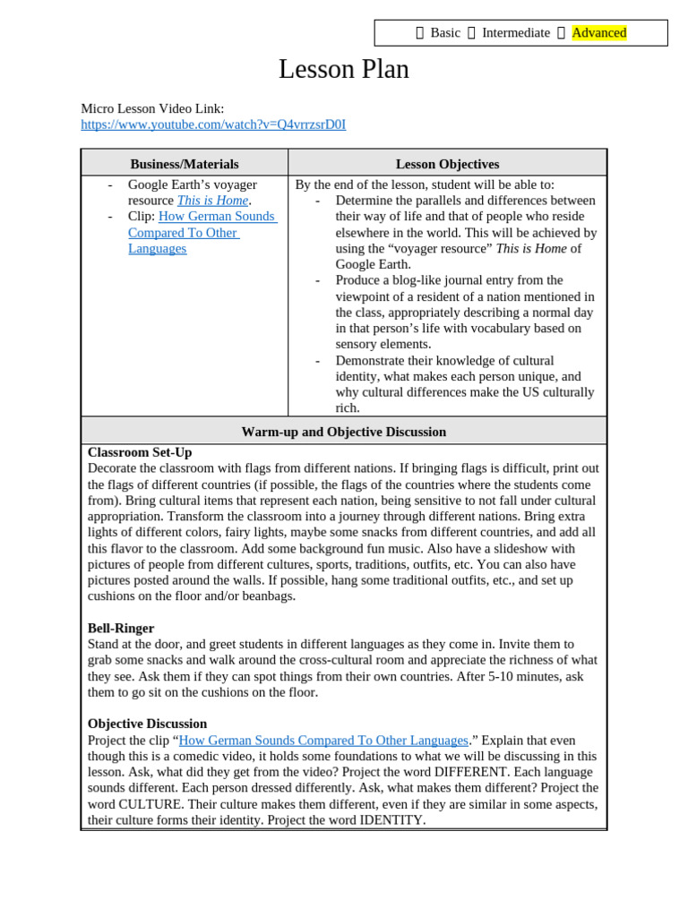 A Lesson On Lifestyle - Lesson Plan | PDF | Communication | Cognitive ...