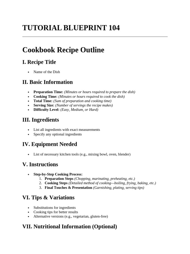 Comprehensive Recipe Blueprint Guide | PDF