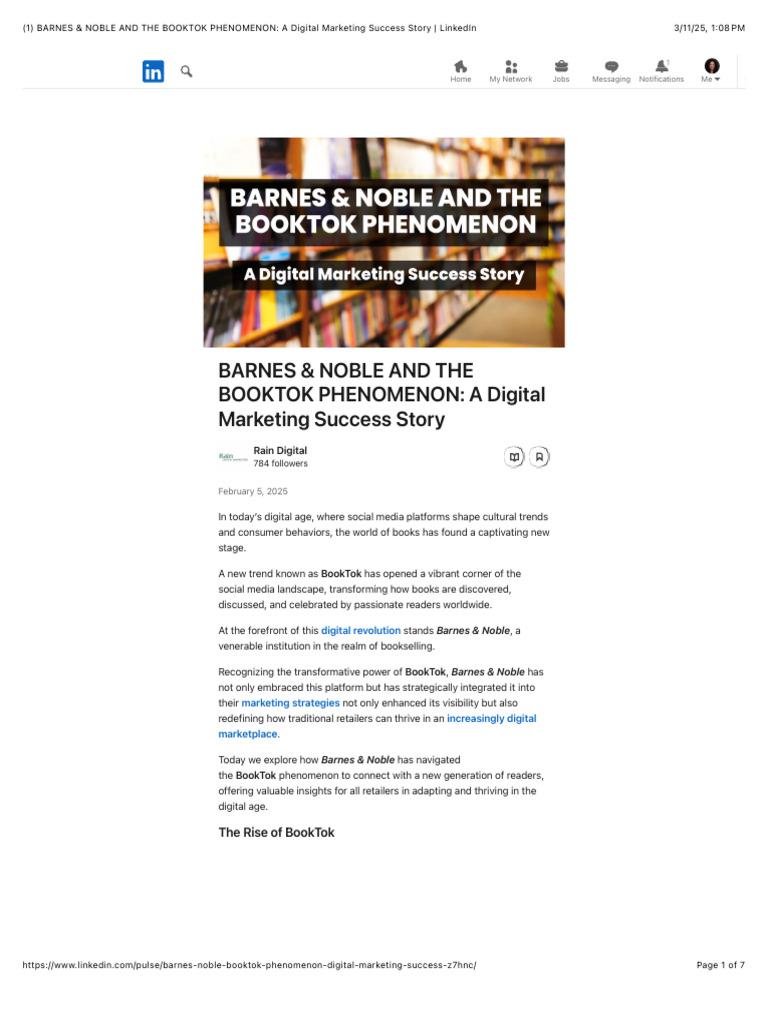 BARNES NOBLE AND THE BOOKTOK PHENOMENON A Digital Marketing Success Story | PDF | Digital ...