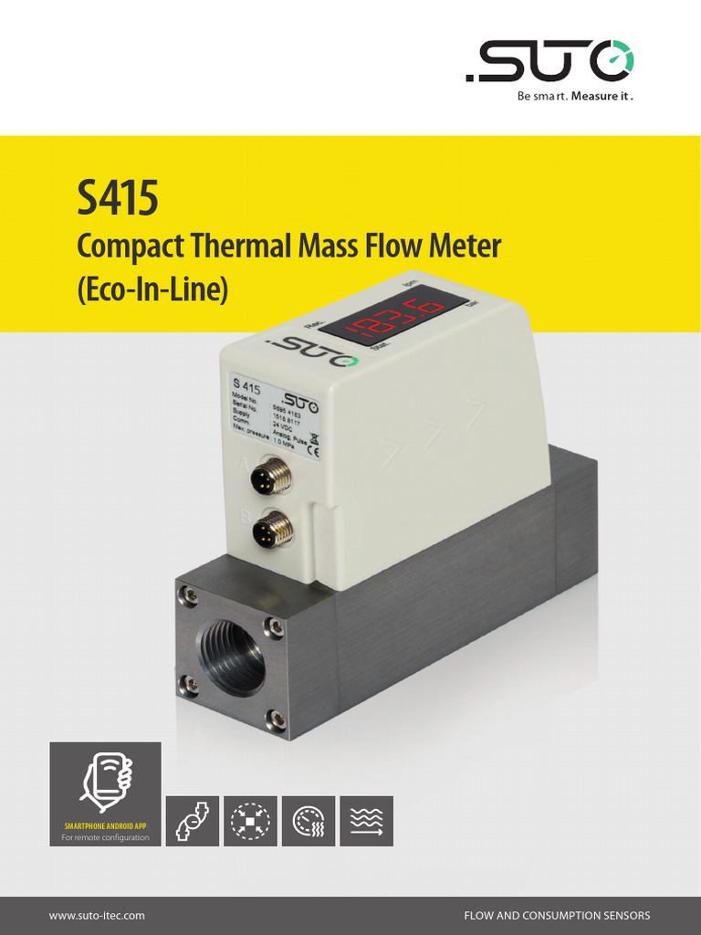 s415 s418 Compact Inline Flow and Consumption Meter For Compressed Air and Gases | PDF | Flow ...