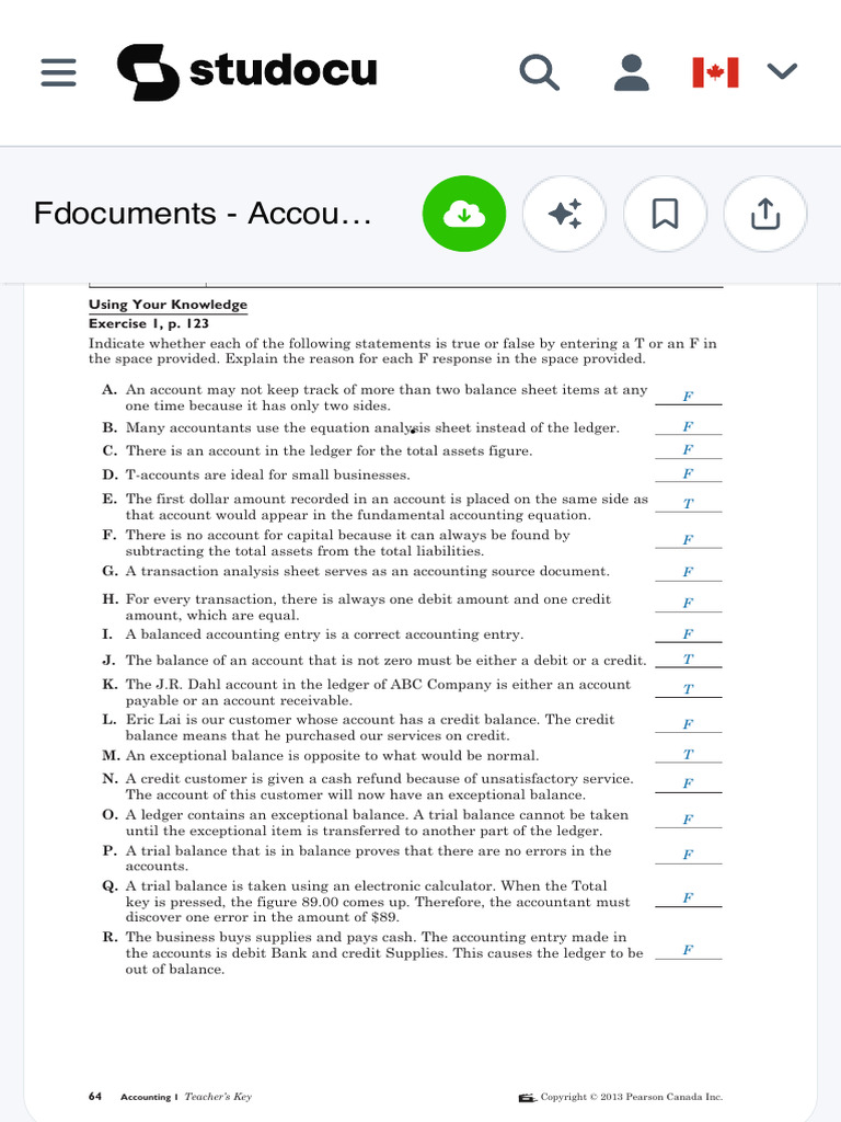 Fdocuments - Accounting Seventh Edition - CHAPTER 4 The Simple Ledger SECTION 4 REVIEW QUESTIONS ...