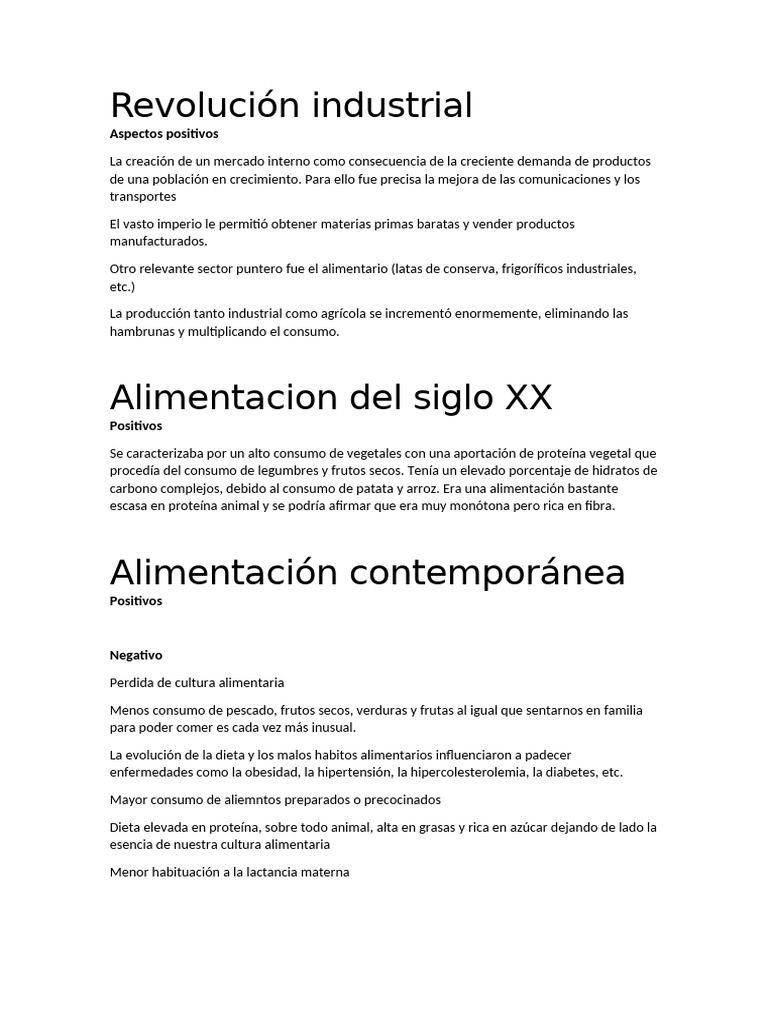 Aspectos Positivos, Negativos Rev Ind Siglo XX Contemp | PDF
