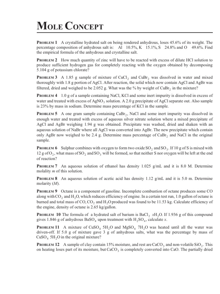 Empirical Formula Calculations and Reactions | PDF | Precipitation ...