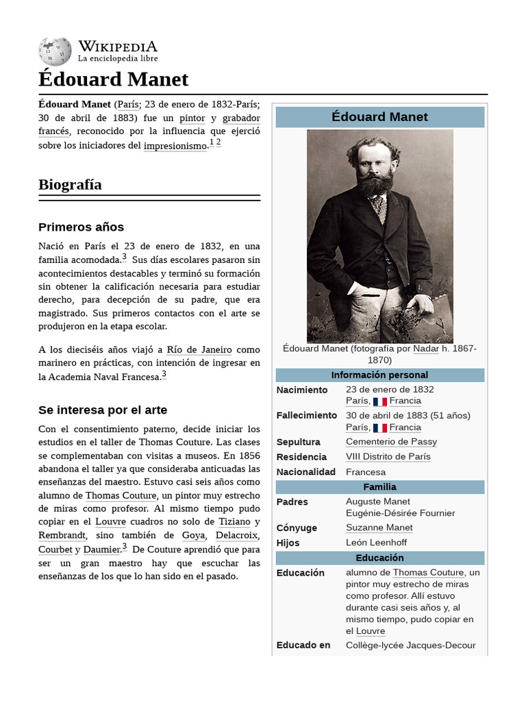 Édouard Manet | PDF | Édouard Manet | Pinturas