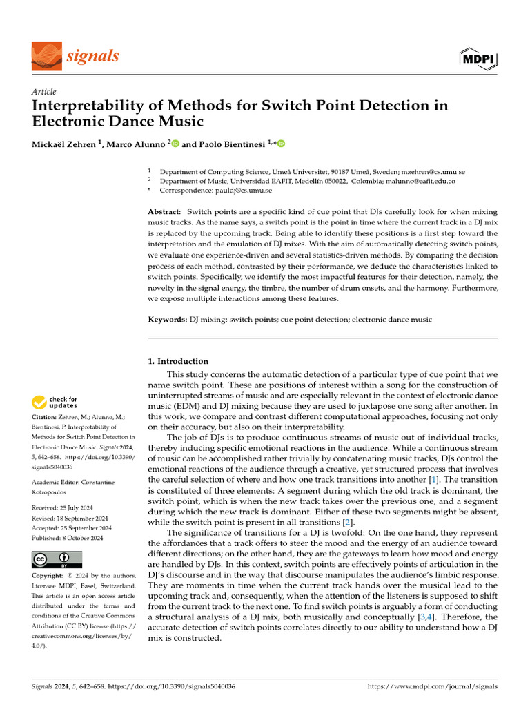 Interpretability of Methods For Switch Point Detectionc | PDF | Statistical Classification ...
