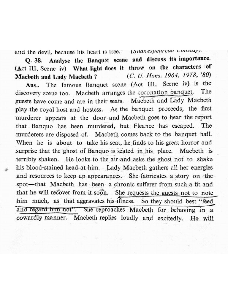 Banquet Scene of Macbeth | PDF