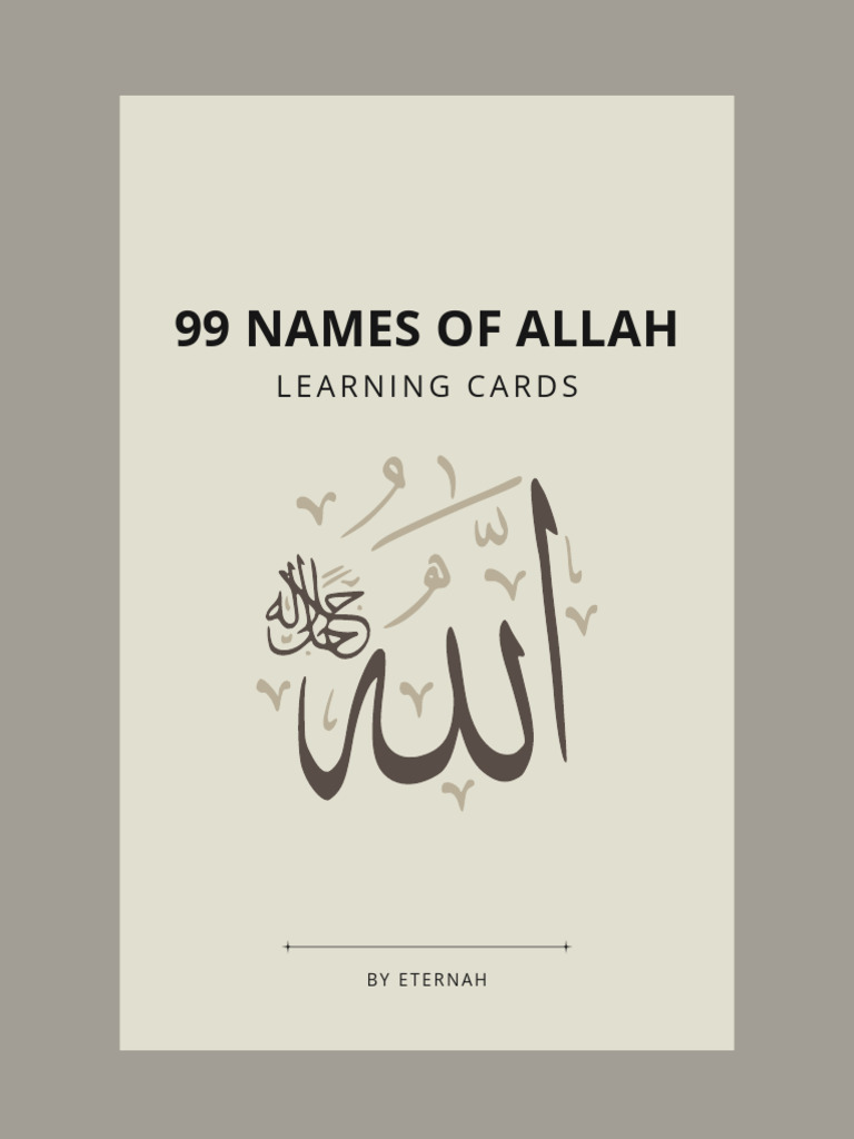 99 Names of Allah Flashcards | PDF | Flashcard
