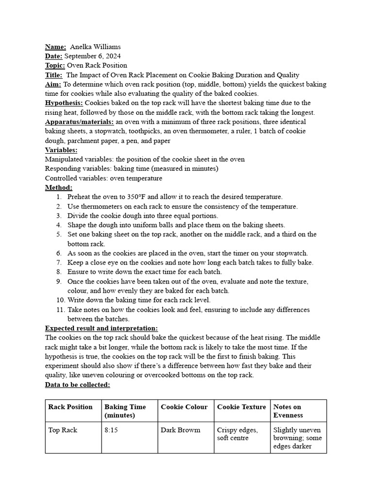Chemistry Lab #1 2024-2025 | PDF | Baking | Oven
