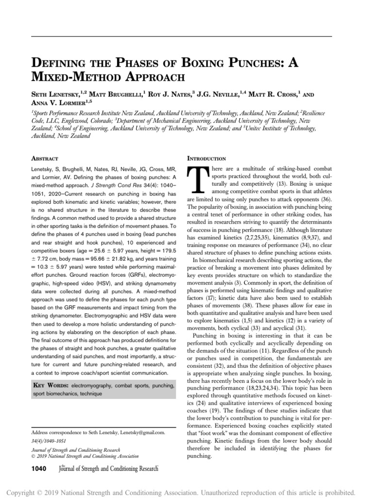 Defining The Phases of Boxing Punches A.22 | PDF | Anatomical Terms Of ...