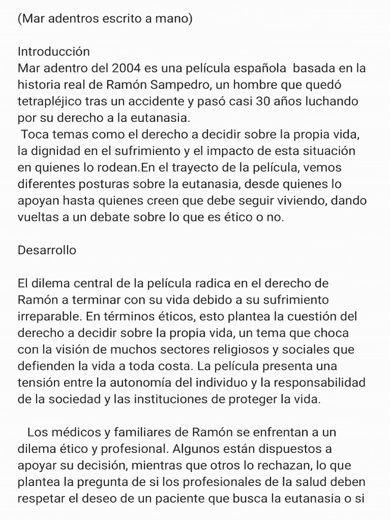 Mar Adentro Resumen | PDF