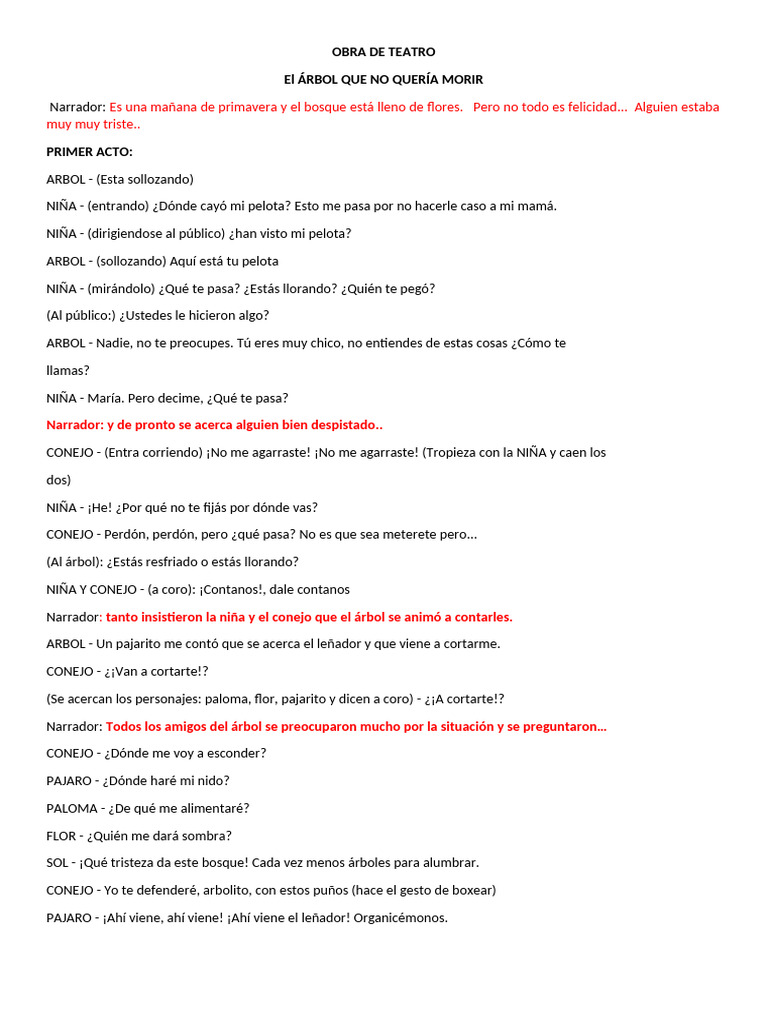 Obra de Teatro Ambiente | PDF