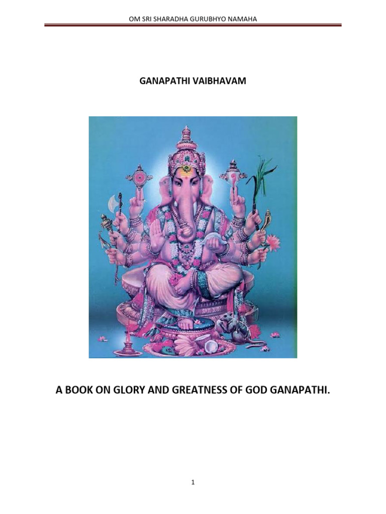 Ganapathi Vaibhavam: Glory of Ganesha | PDF | Puranas | Hindu Deities