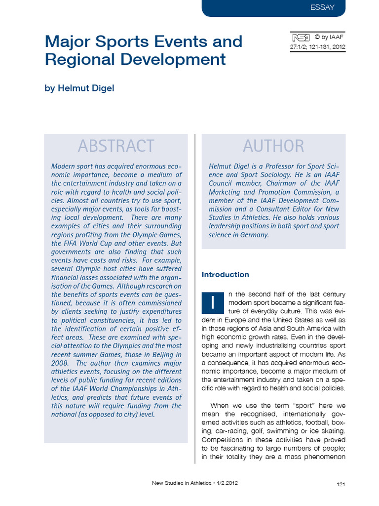 Major Sports Events and Regional Development | PDF | Sports | Olympic Games