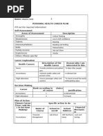 Personal Health Career Plan Template | PDF | Self-Improvement