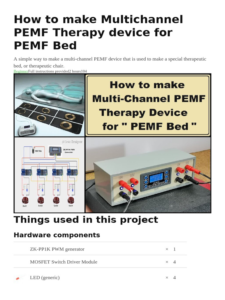 How to make Multichannel PEMF Therapy device for PEMF Bed | PDF ...