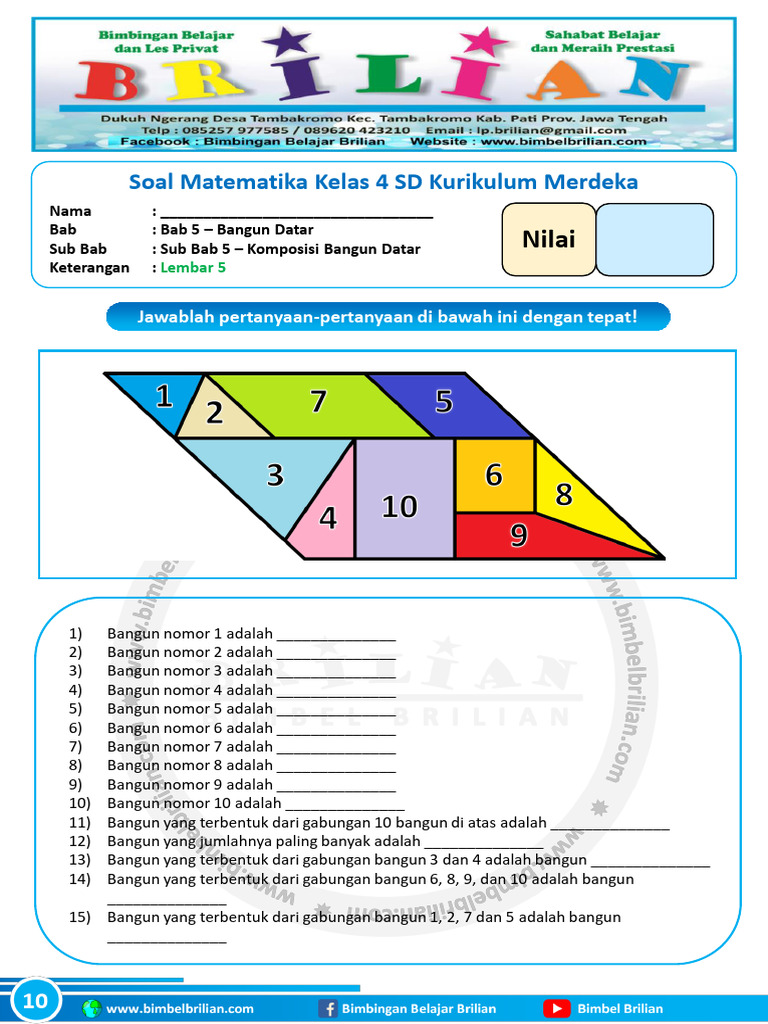 Soal Piktogram dan Bangun Datar Kelas 4 | PDF