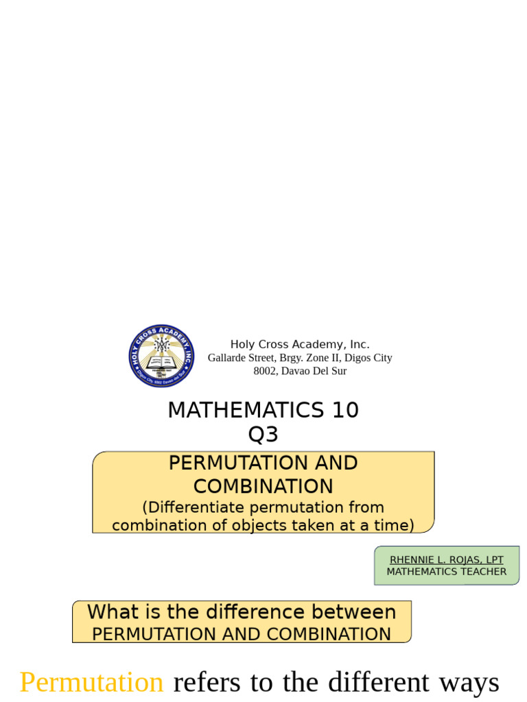 PERMUTATION-AND-COMBINATION | PDF | Permutation | Functions And Mappings