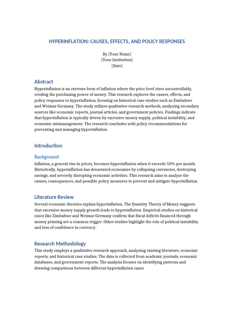Hyperinflation Case Studies Analysis | PDF | Inflation | Money