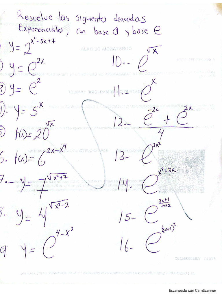 Derivadas Exponenciales | PDF