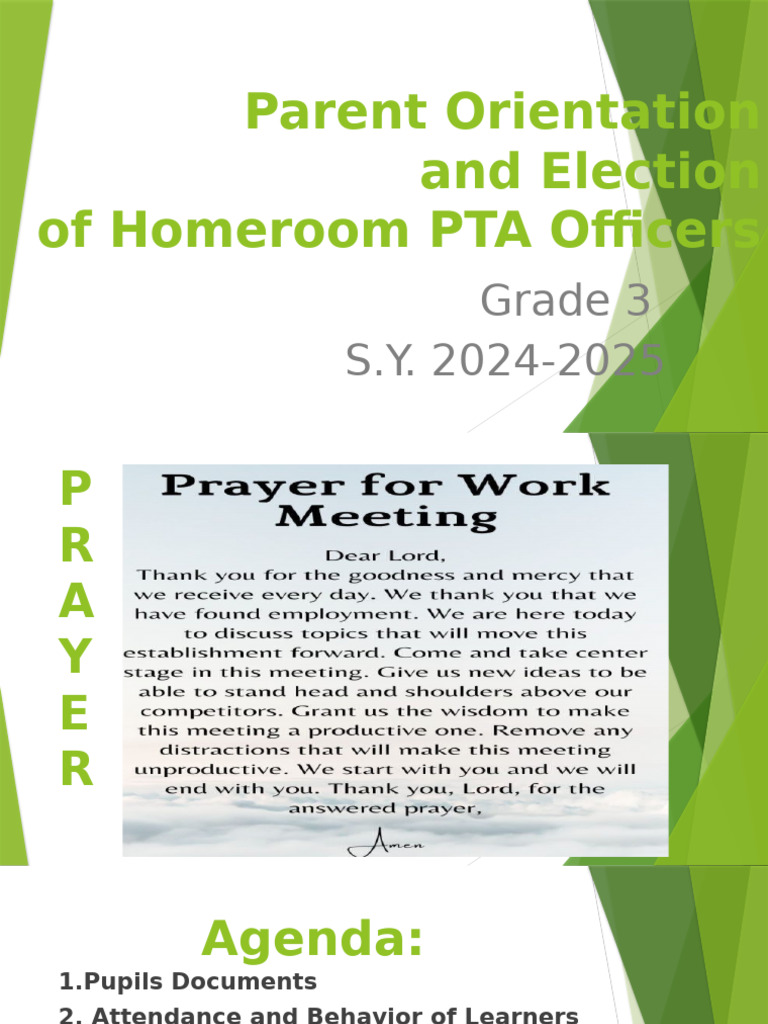 Grade 3 PTA Orientation & Elections | PDF