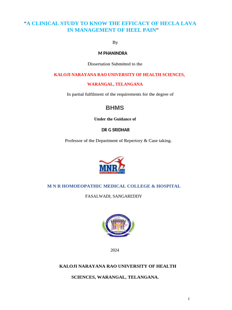 Phanindra Desertation Final | PDF | Foot | Pain