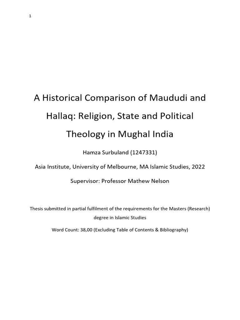 A Historical Comparison of Maududi and H | PDF | Islamism | Sharia