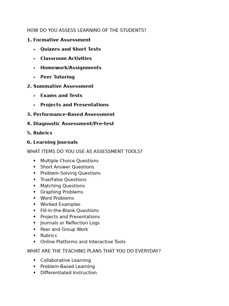 Assessing Student Learning Methods | PDF