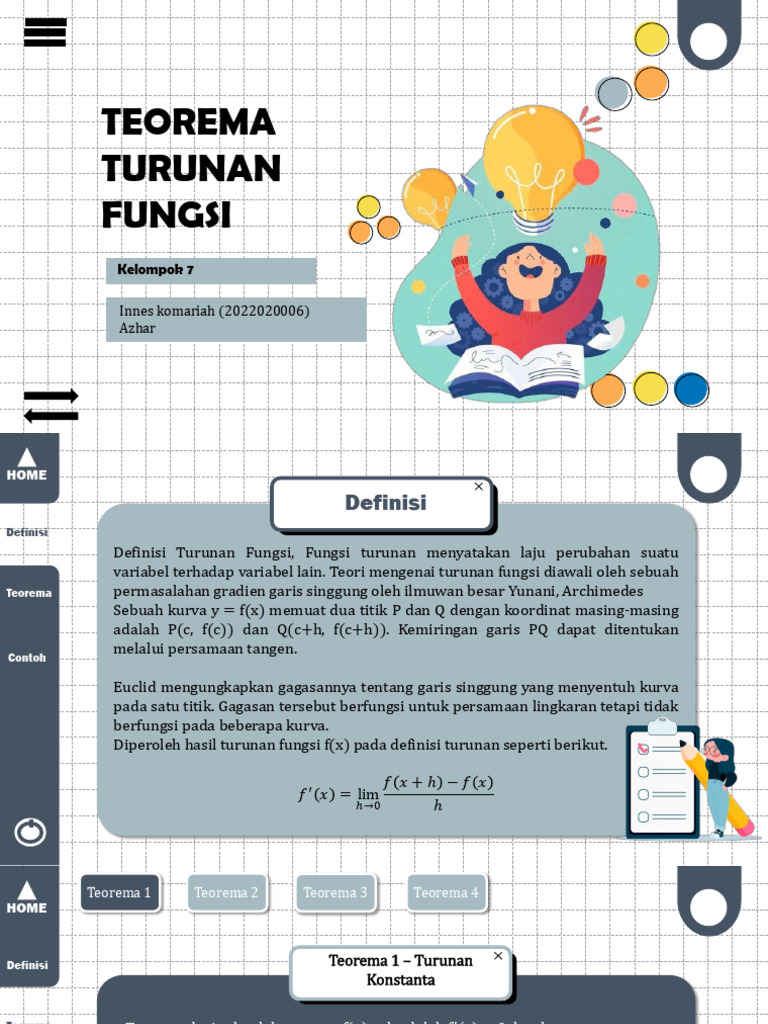 (Klpk 7)PPT teorema turunan fungsi (3) | PDF