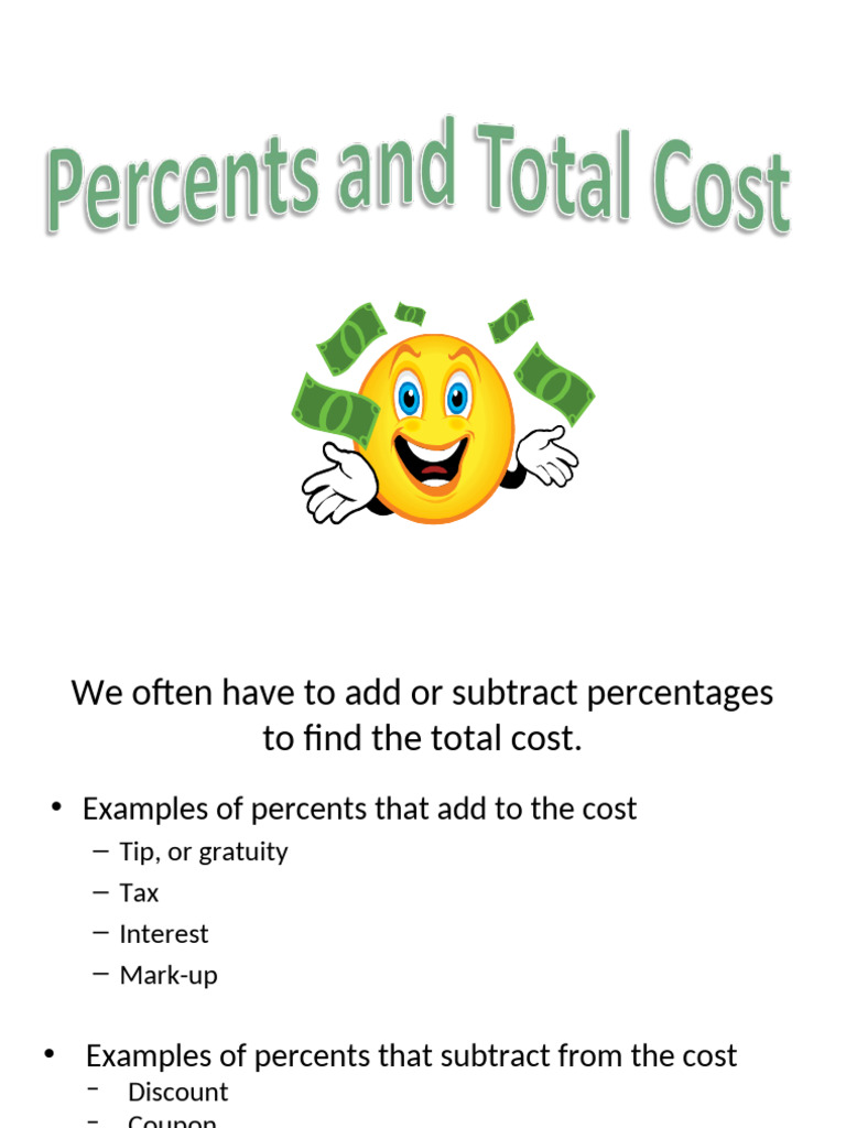 Percents and Total Cost | PDF | Discounts And Allowances | Coupon