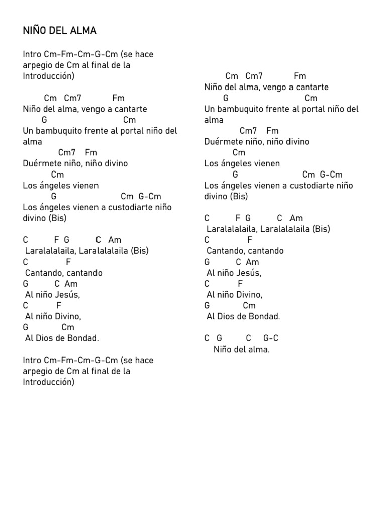 Niño Del Alma Acordes | PDF