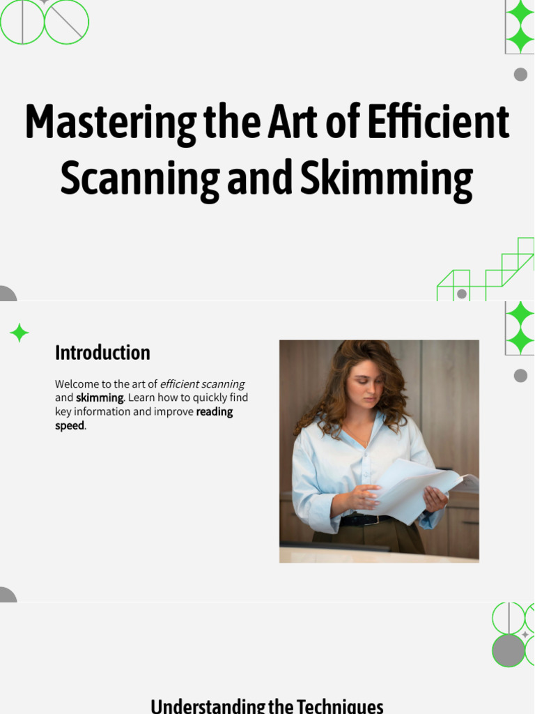Slidesgo Mastering The Art of Efficient Scanning and Skimming 202405250340151ub4 | PDF