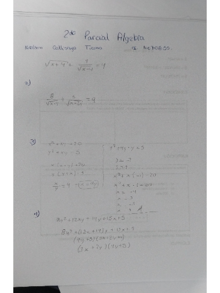 2do Parcial Álgebra | PDF