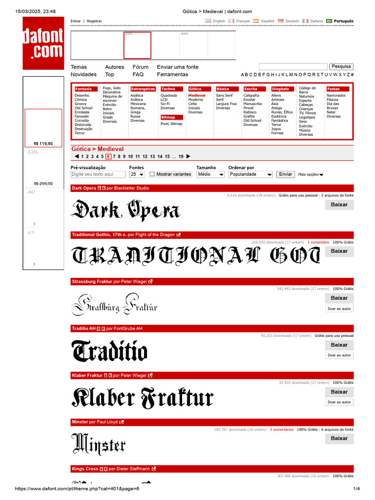 Gótica - Medieval - Dafont - Com6 | PDF