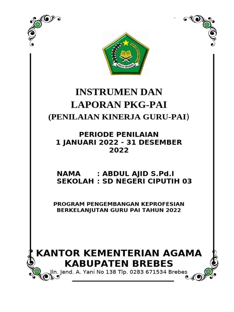 Instrumen-PKG PAI-2022 (MANUAL) | PDF