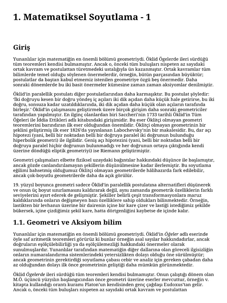 Ders _ MANTIK FELSEFESİ _ Ünite _ 1. Matematiksel Soyutlama - 1 - Ünite | PDF