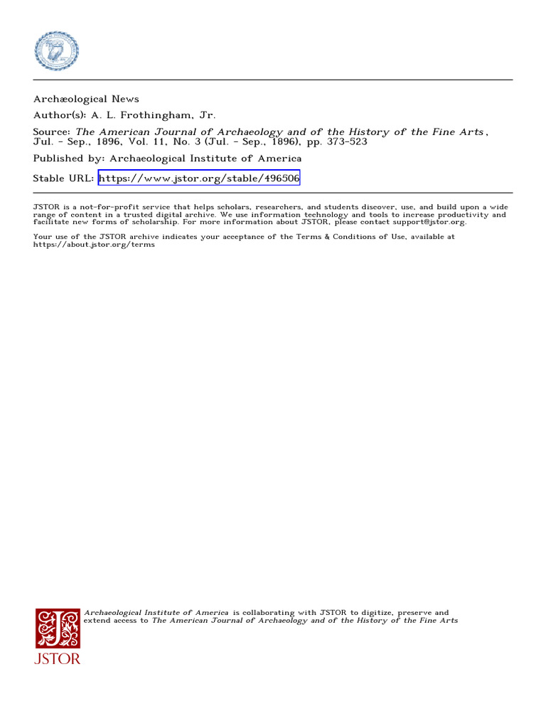 A. L. Frothingham-ArchologicalNews-1896 | PDF | Thebes | Ancient Egypt