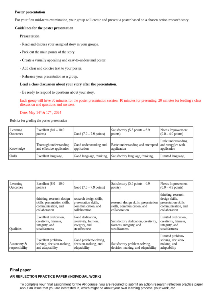 Action Research Poster Presentation Guide | PDF | English Language ...