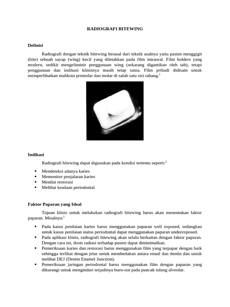 Radiografi Bitewing | PDF