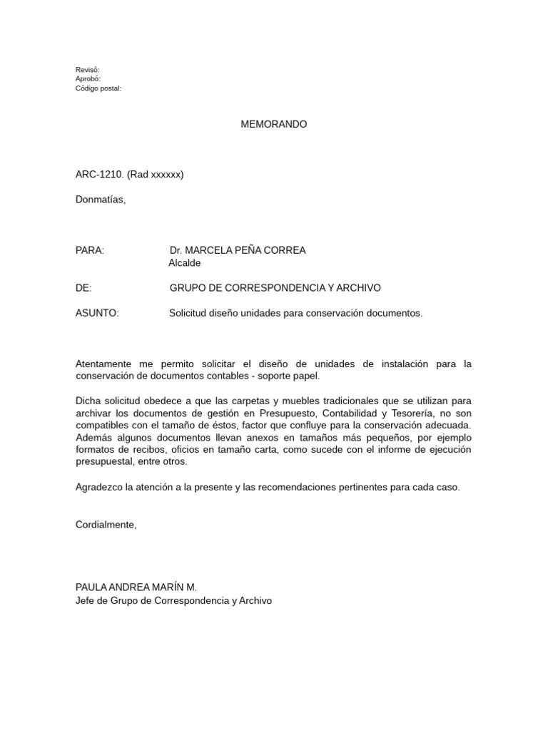 formato de memorando | PDF