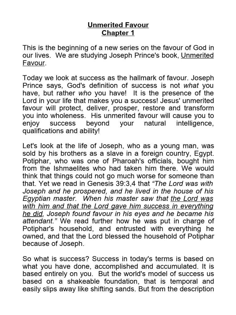 Understanding Unmerited Favor | PDF | Jesus | Grace In Christianity