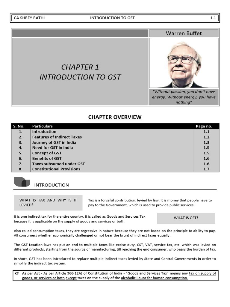 Introduction to GST in India | PDF | Taxes | Value Added Tax