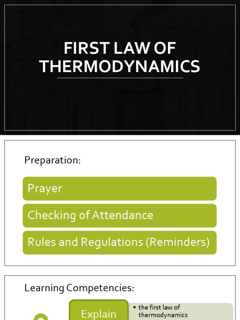 First Law of Thermodynamics | PDF | Calorie | Enthalpy