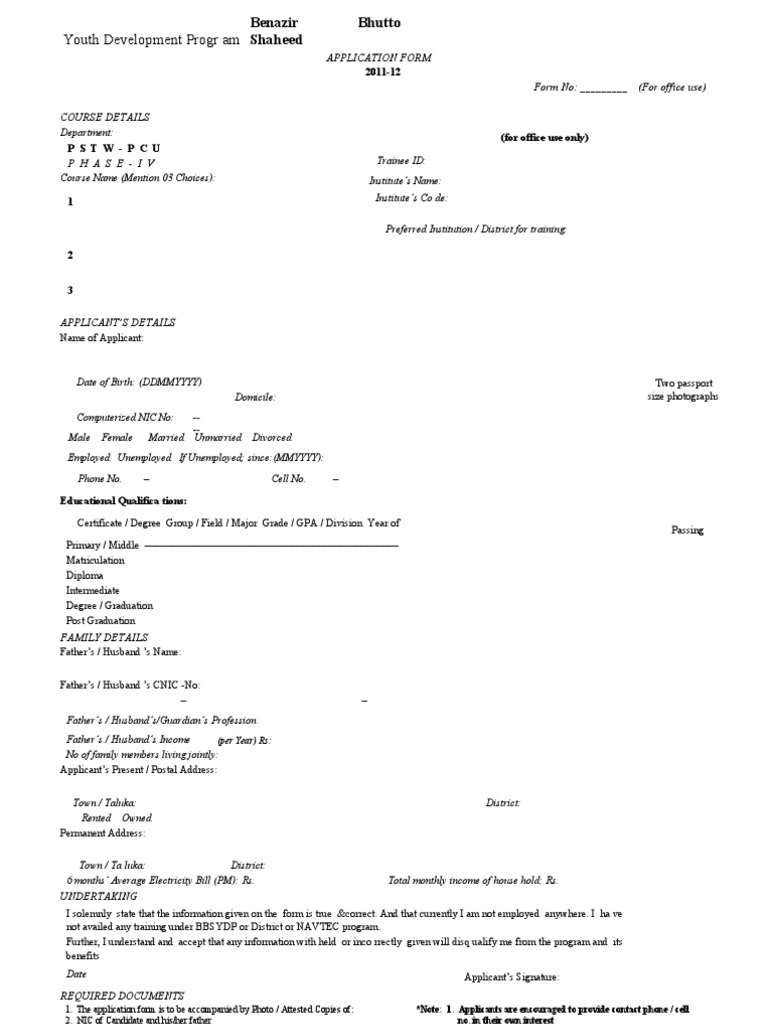 BBSYDP Youth Development Application Form | PDF | Science | Technology ...